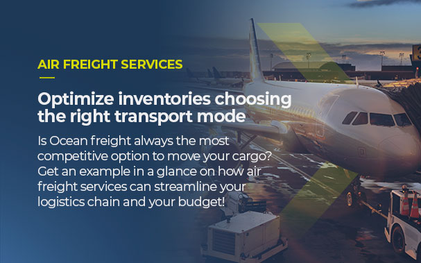 Stock optimization with air freight services