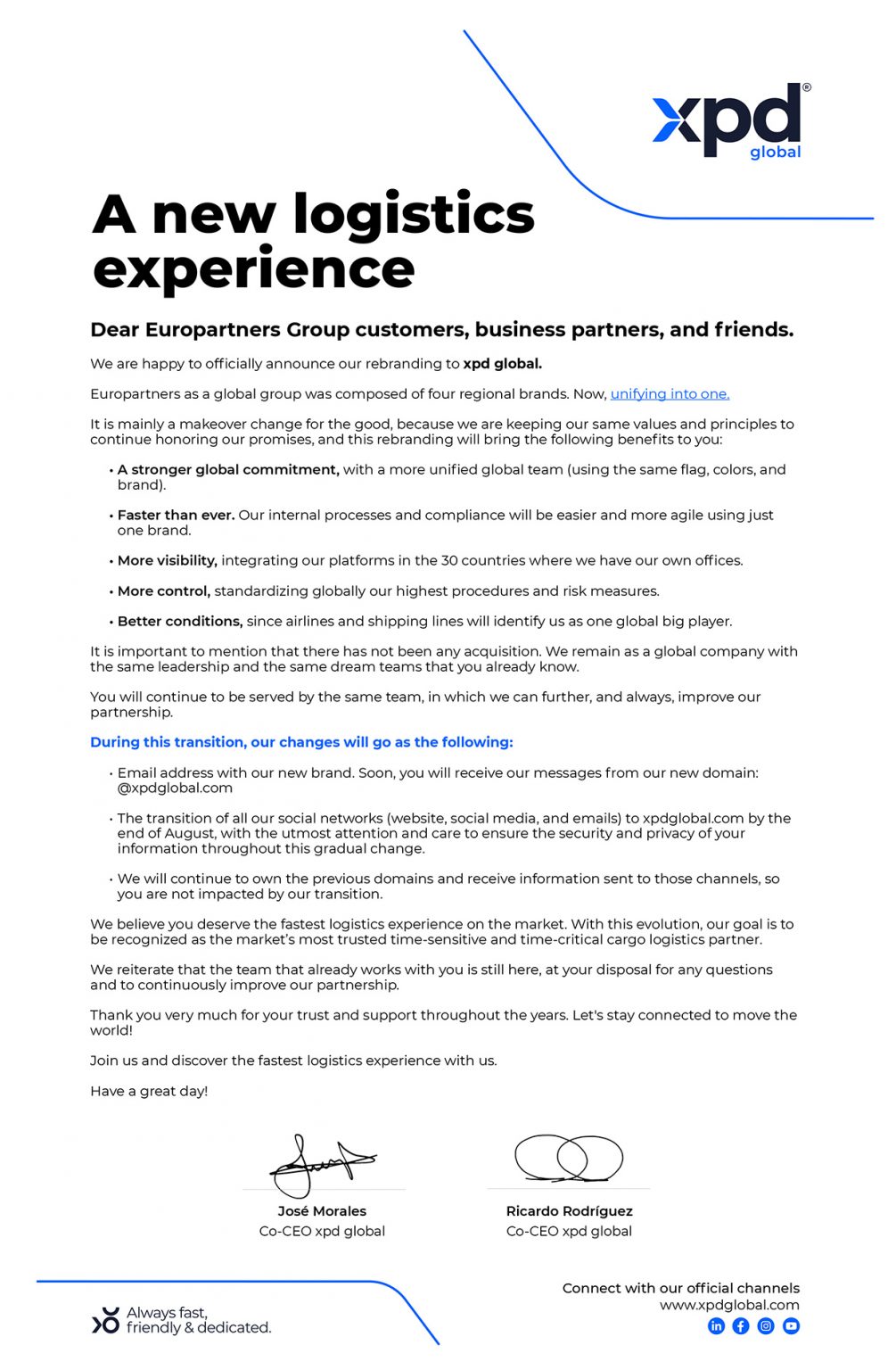 Official announcement: Europartners Group is now xpd global